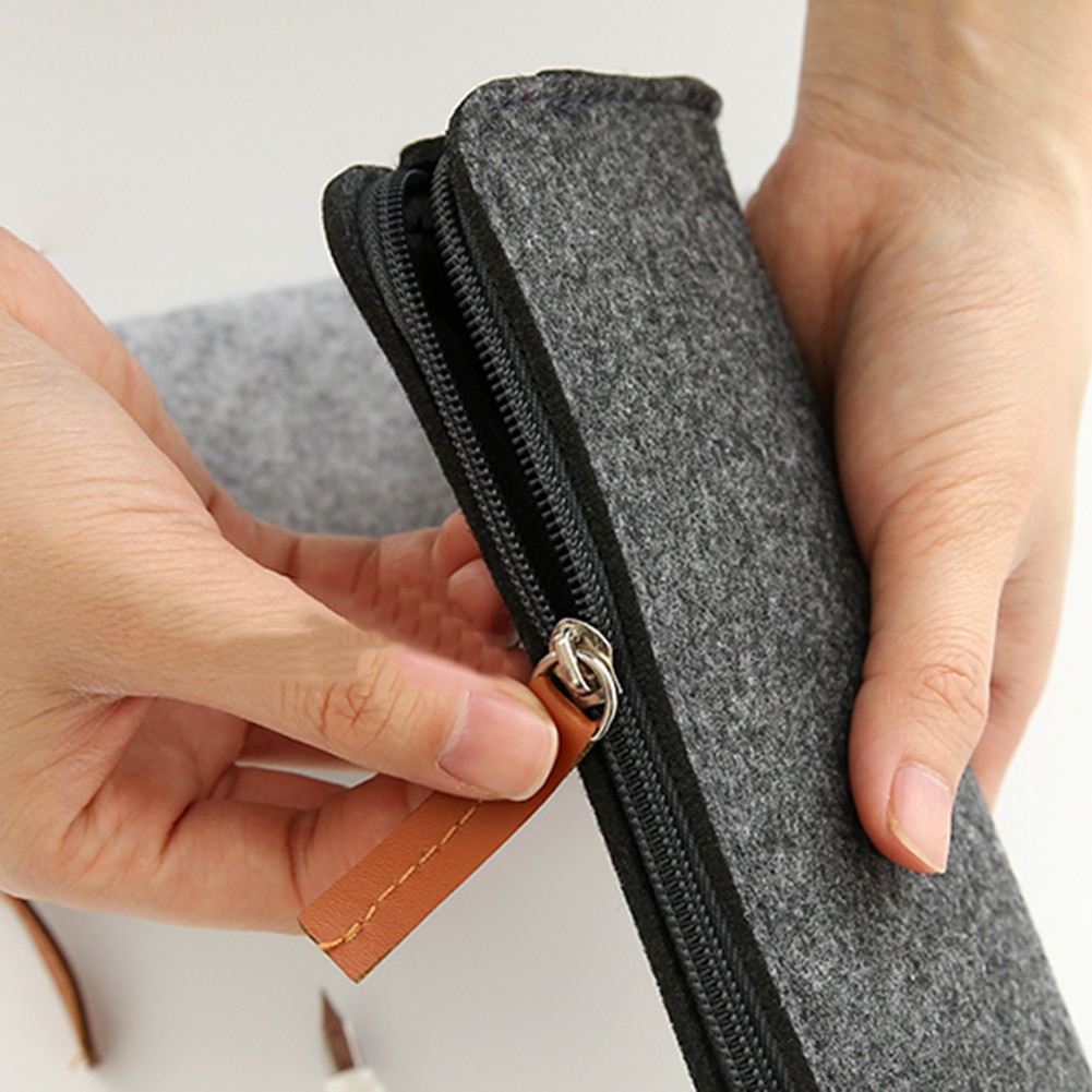 Portable Pencil Case Felt Student Pen Box Ruler Er... – Grandado