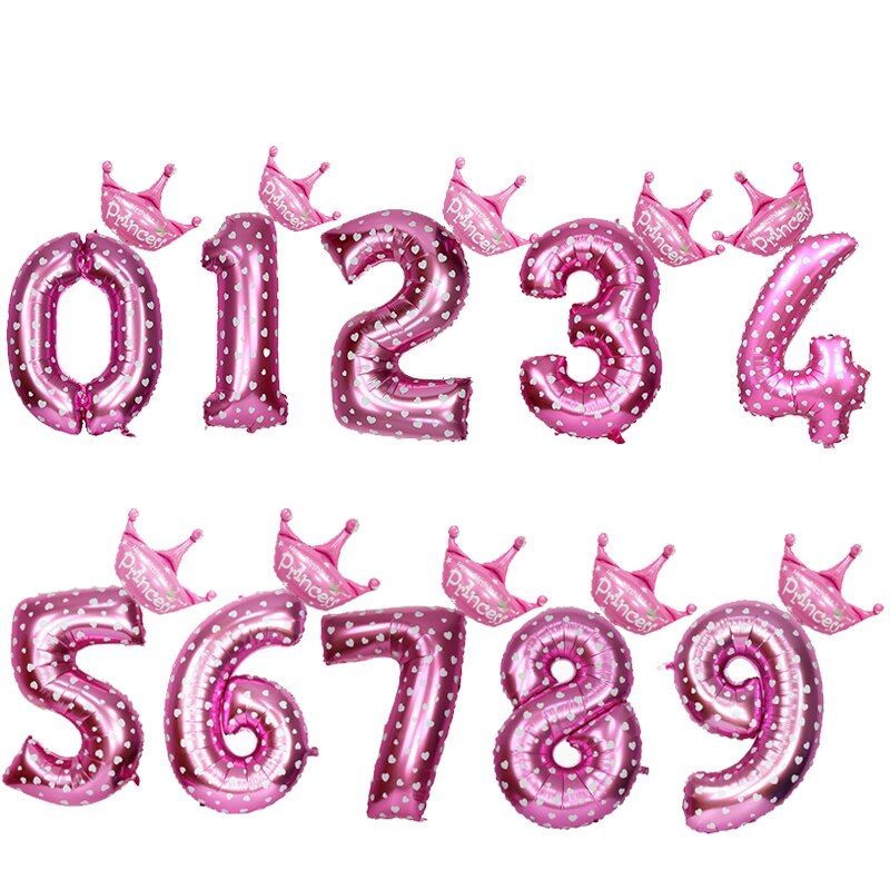 New32 inch polka dot pink blue digital heart-shape... – Grandado