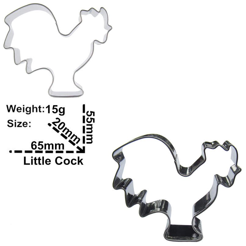 Little Cock Shape 3 Piece Cookie Cutting Molds Ba Vicedeal