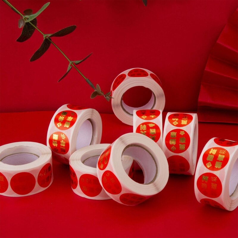 500 Pcs Round Chinese Year Stickers Self Adhesive ... – Grandado