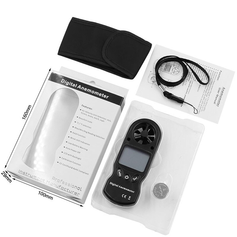 URANN Digital Anemometer Wind Speed/Temperature/Hu... – Vicedeal