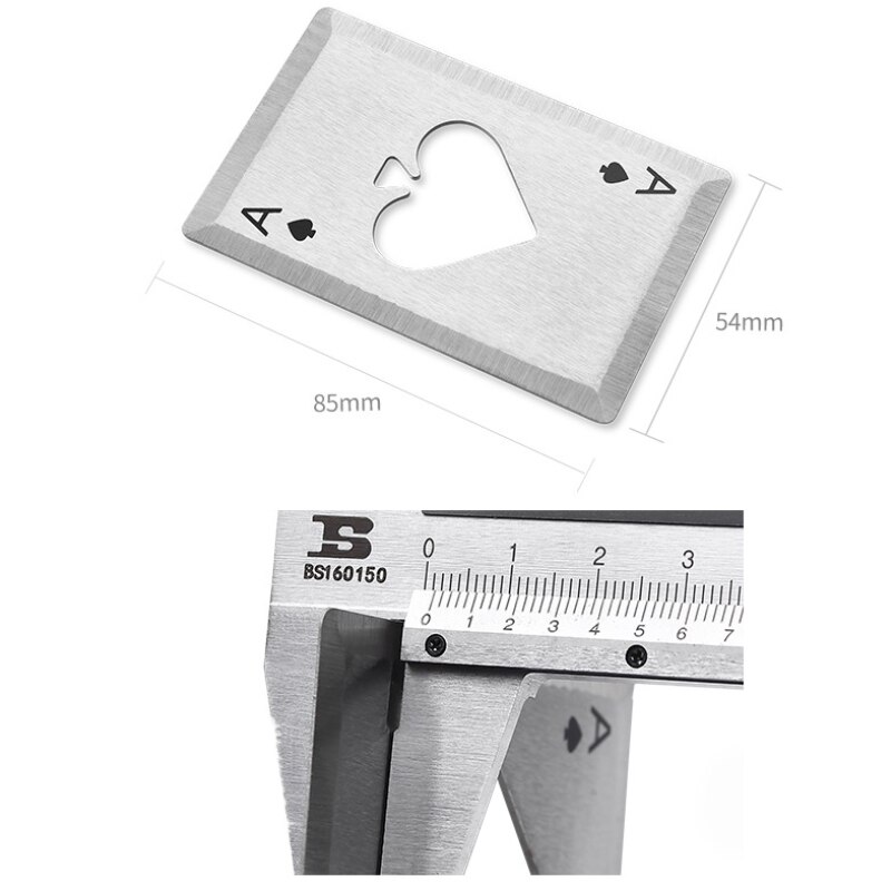 Stainless steel Spades A bottle opener Poker shape... – Grandado