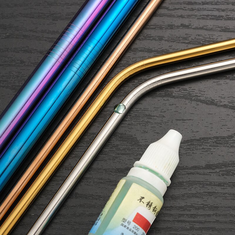 304 Rvs Straw Herbruikbare Metalen Rietjes Set Reg... – Grandado