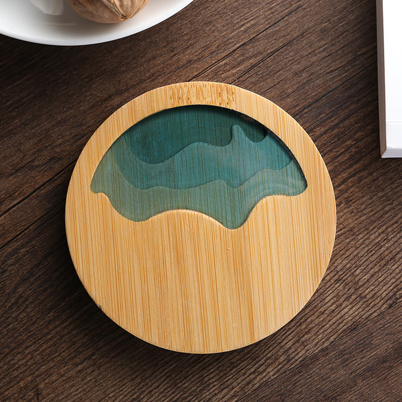 5 Pack Wood Coasters Round Ocean Wave Epoxy Resin ... – Grandado