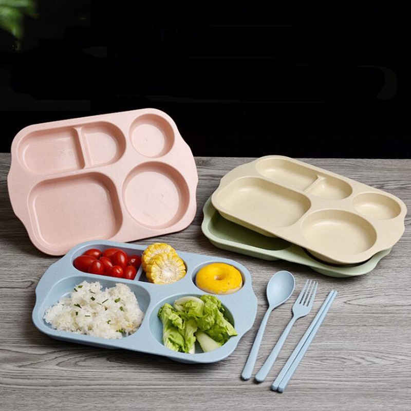 4Pcs/Set Eco-Friendly Children's Dishes Plates Tab... – Grandado