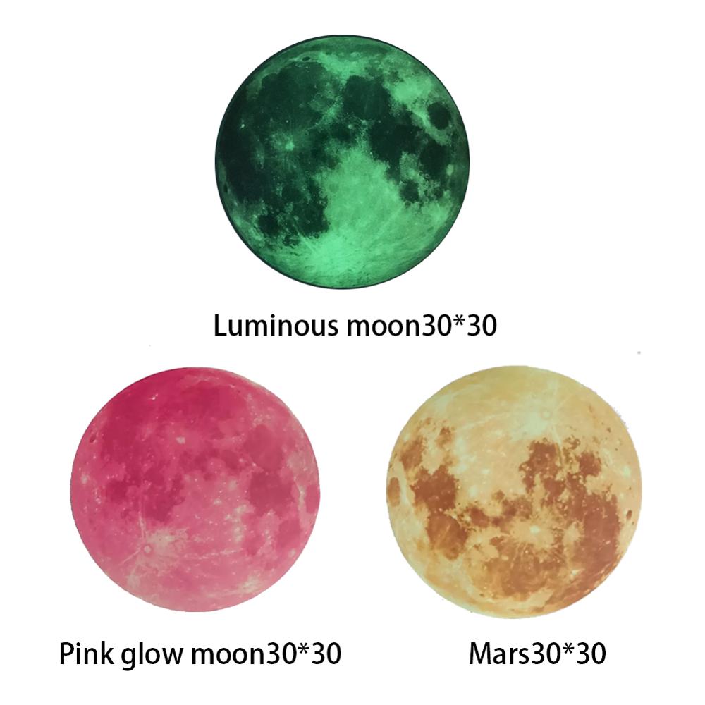 Luminous Moon 3D Wall Refective Sticker 12/20/30cm... – Grandado