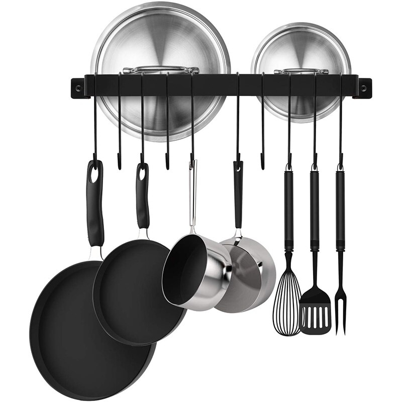 Kitchen Pot Pan Hanger Wall Mounted Rail Rack with... – Vicedeal
