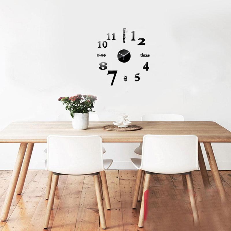 DIY Mirror Wall Clock Sticker Acrylic 3D Roman Num... – Grandado