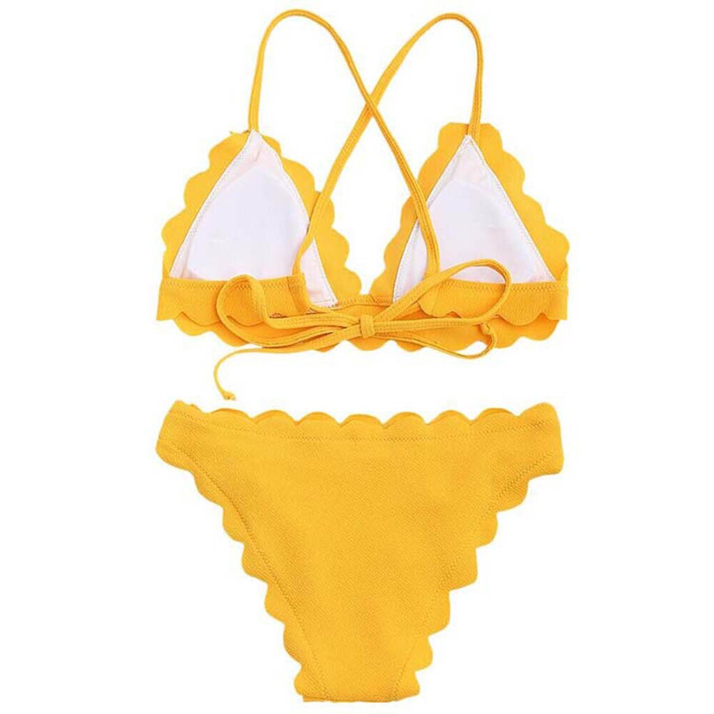 Women Summer Solid Bikini Set Bikini Seaside Beach... – Vicedeal