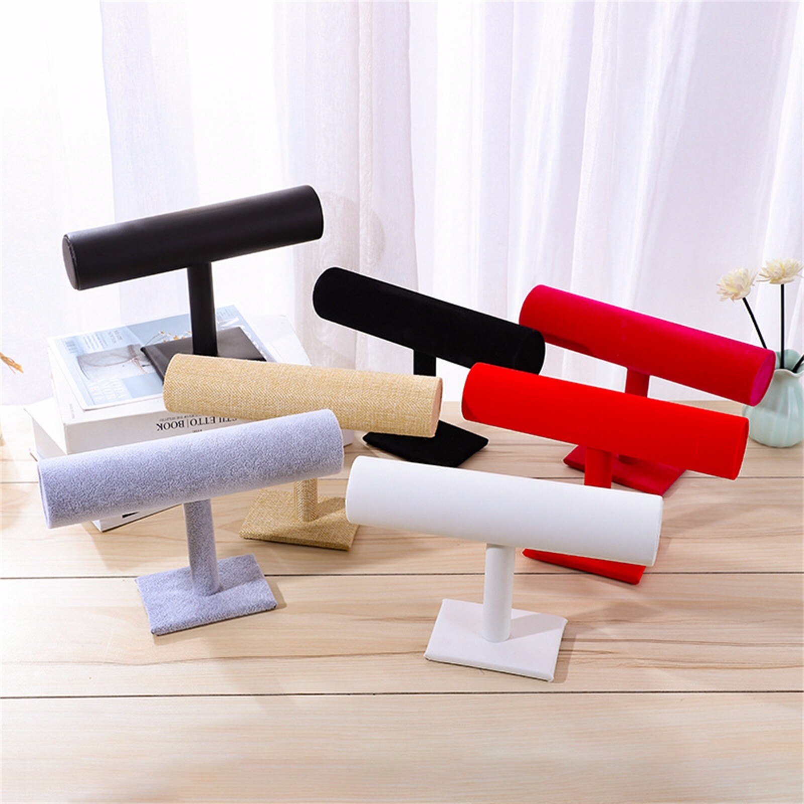Storage Shelves For Jewelry Solid Color Velvet T-B... – Vicedeal