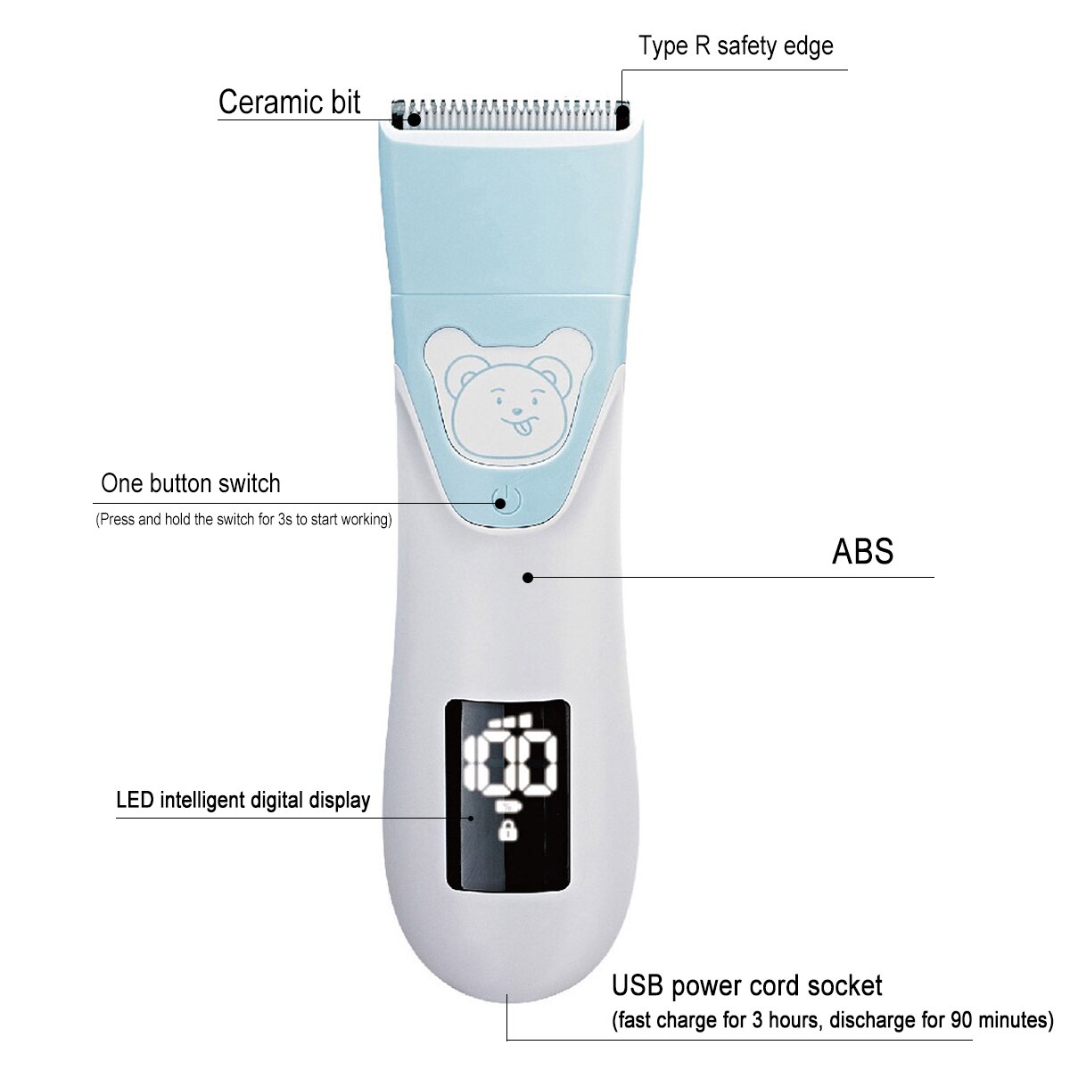 2 in 1 Children's Hair Clipper Rechargeable Electr... – Grandado