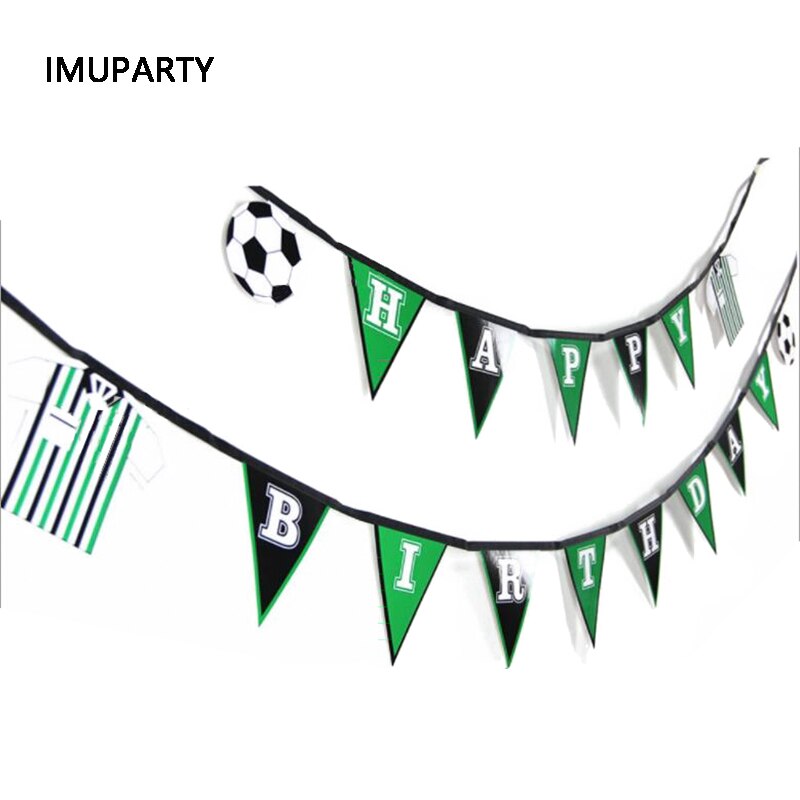 Green Football Team Banner Triangular Happy Birthd... – Vicedeal
