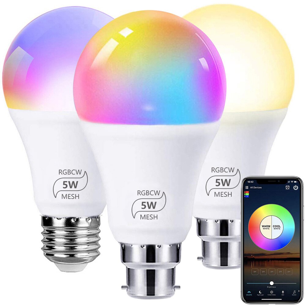 Smart Bulb E27 B22 Dimmable Bluetooth 4.0 Magic Bu... – Vicedeal