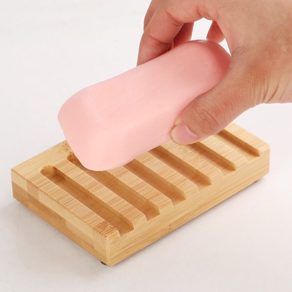 Bamboo Wood Soap Tray Eco-friendly Natural Bathroo... – Grandado