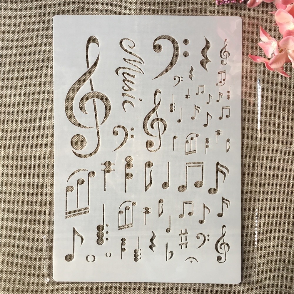 A4 29cm Music Notes DIY Layering Stencils Wall Pai... – Grandado