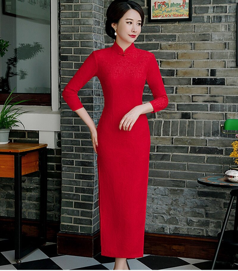 Chinese Style Women cheongsam seven-point sleeve L... – Vicedeal