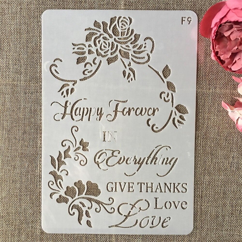 26cm Flower Leaves Line DIY Layering Stencils Wall... – Vicedeal