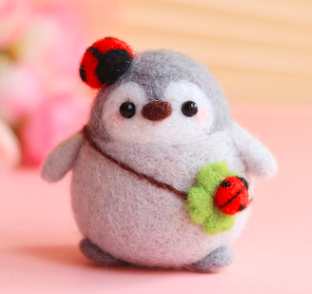 Cartoon Sunflower Penguin wool felt needle felting... – Vicedeal