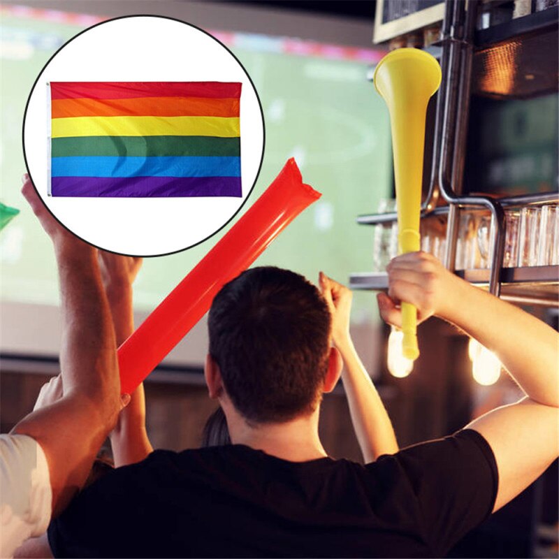 Rainbow Pride Gay Flag 100% Polyester with Two Met... – Grandado