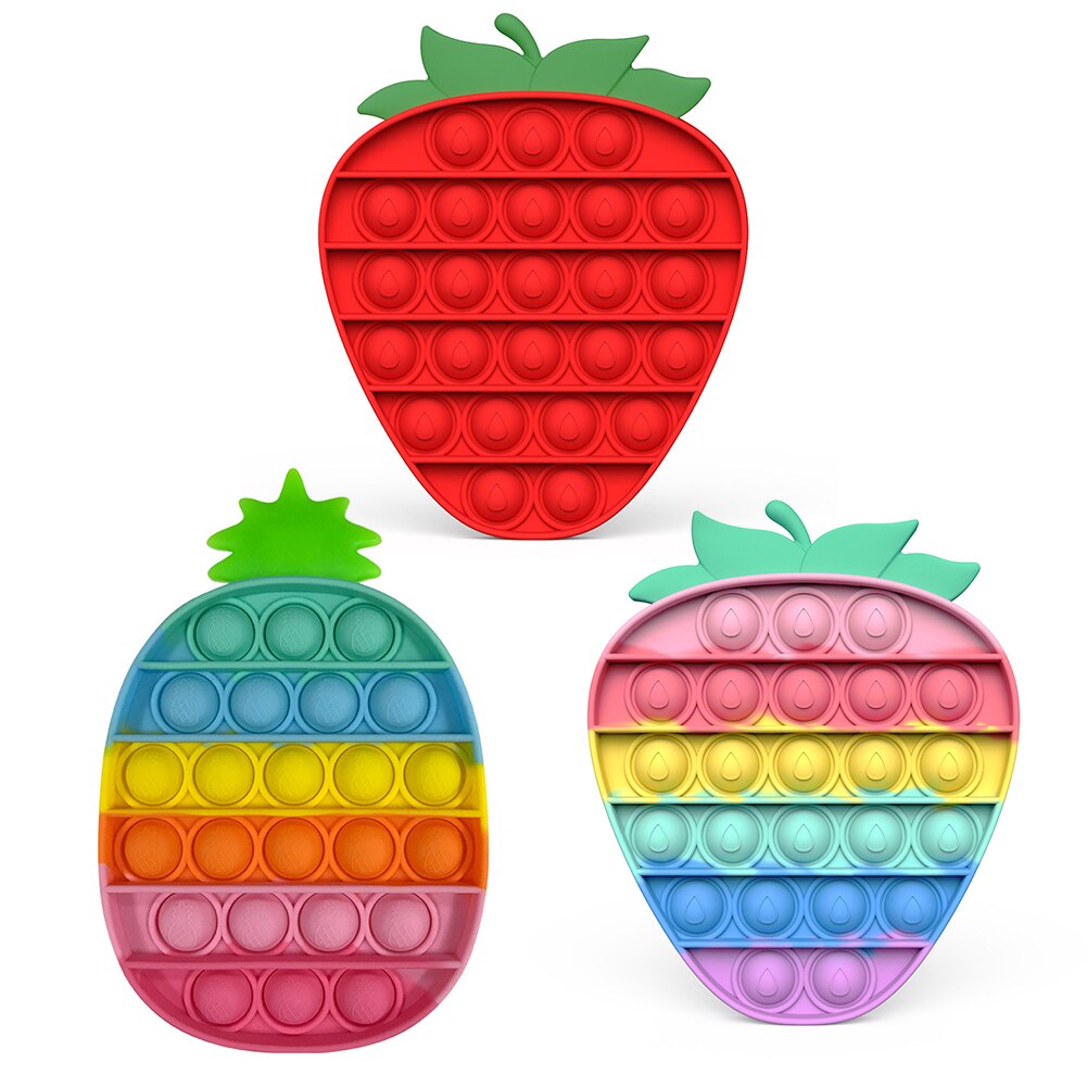 Cartoon Fruit Push Bubbles Sensory Toy Soft Autism... – Grandado