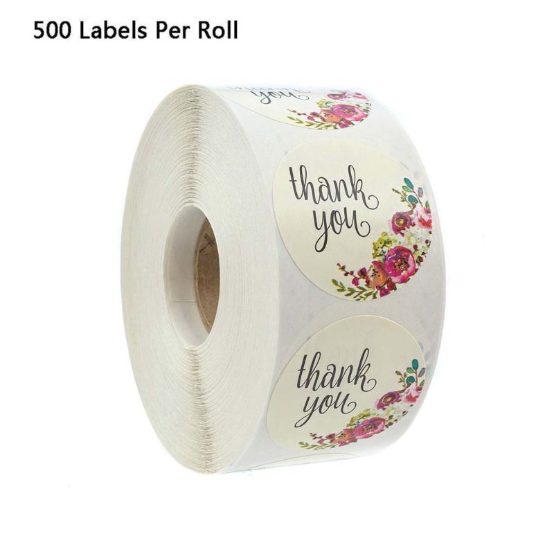 500 stuks/rol bloemen vlinder bedank sticker zegel... – Grandado