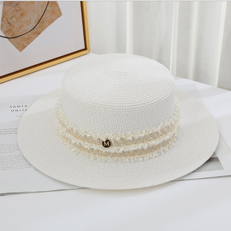 Vrouwen Zomer Strand Zon Cap Platte Top Strohoed M... – Grandado