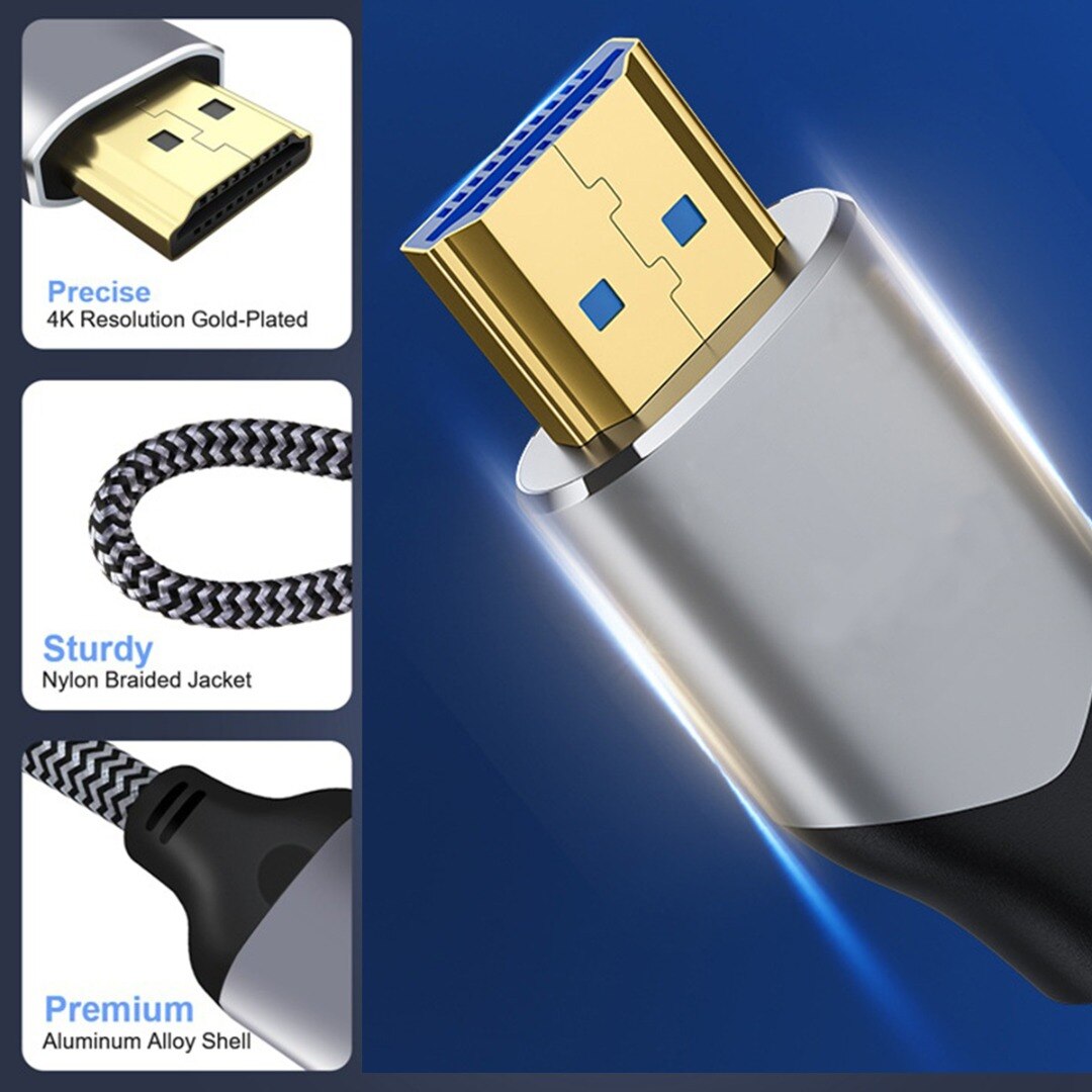 1pc High Speed HDMI-compatible 2.1 Cable 8K 2m Nyl... – Grandado