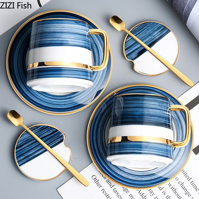 Nordisk stil kaffemuggset keramisk kaffekopp och f... – Grandado