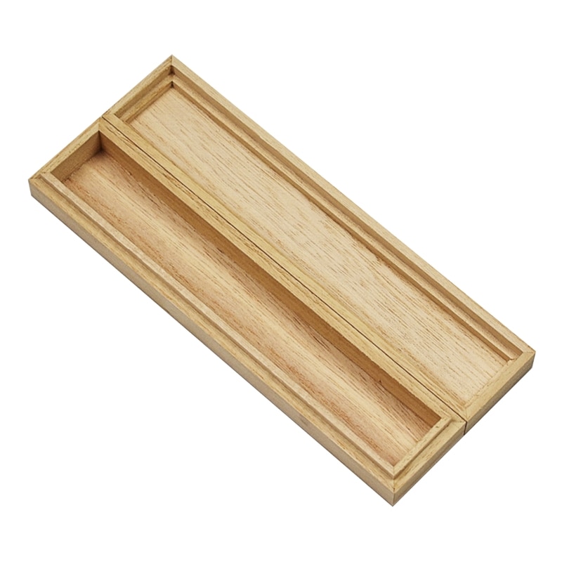 Vintage Pencil Case Unfinished Wood Craft Box Rect... – Vicedeal