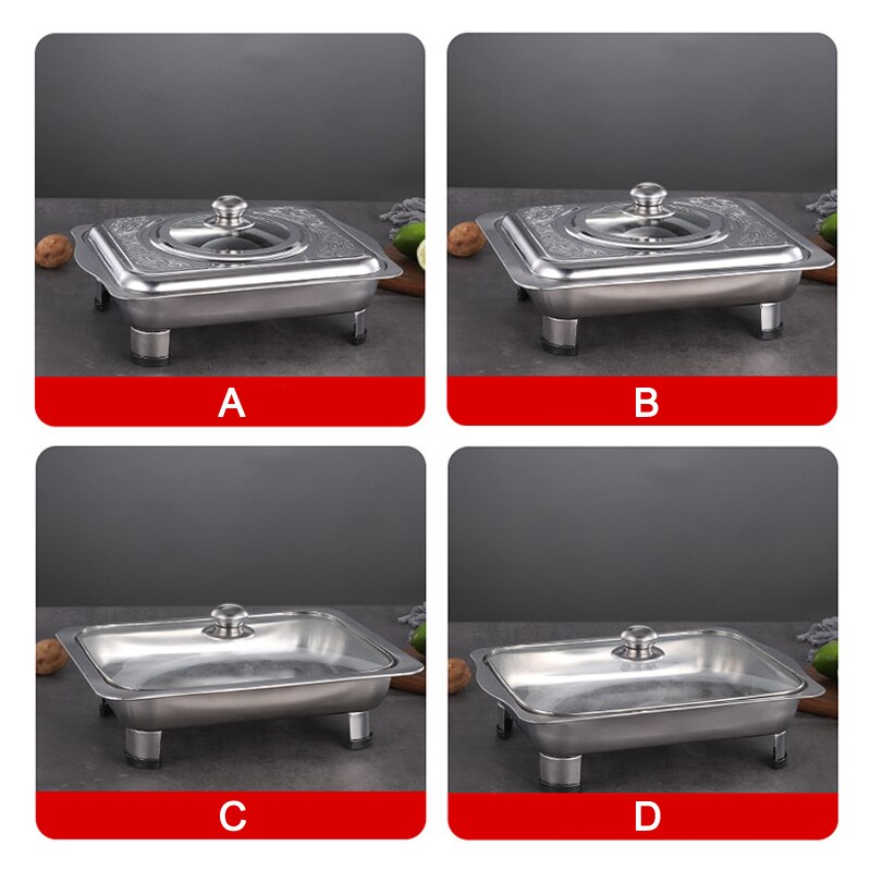 Stainless Steel Chafing Dishes Pan Rectangular Wit... – Grandado