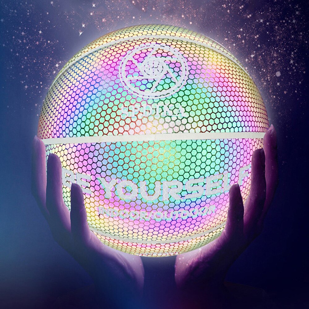 Boy Holographic Basketball Glowing Reflective Bask... – Grandado