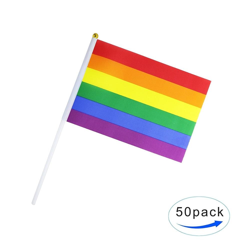 Rainbow Pride Gay Stick Flag,50 Pack Small Mini Ha... – Grandado