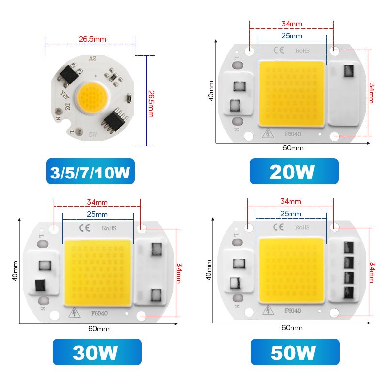 Led Chip 10W 20W 30W 50W Geen Behoefte Driver Cob ... – Vicedeal
