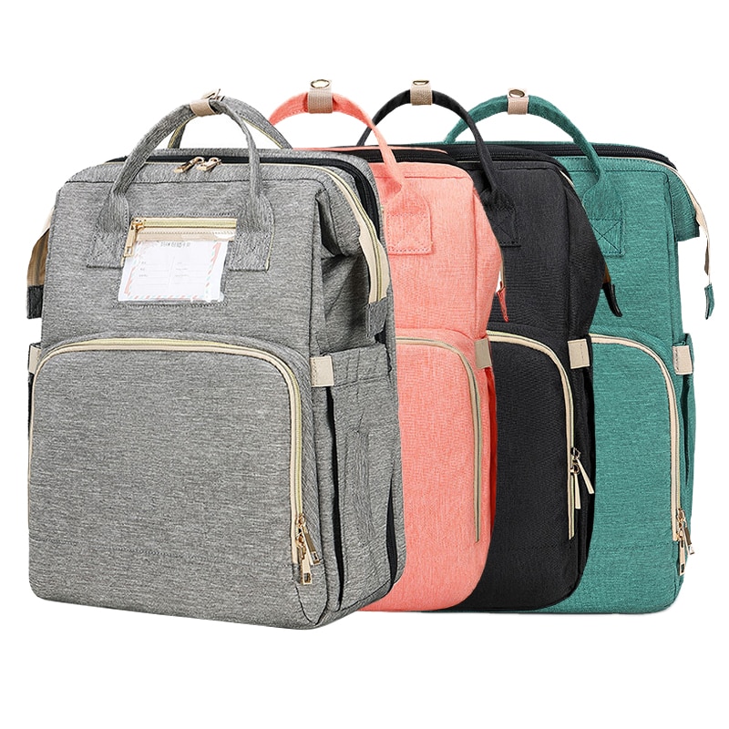 4 Colors Baby Care Diaper Backpack Folding Baby Be... – Grandado