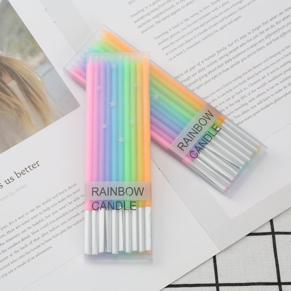 Candle Rainbow Color Cake Decoration Birthday Party Candles Straight ...