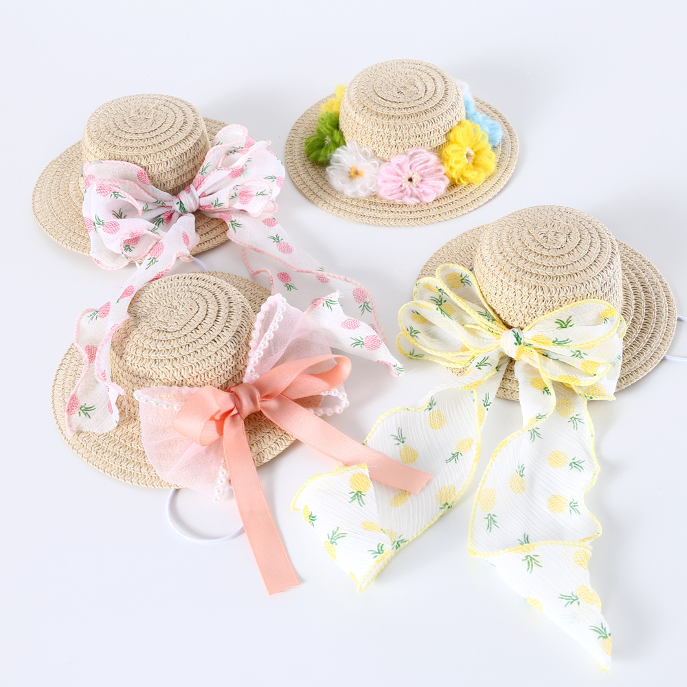 Cute Cat Hat Ins Wind Scarf Knitted Pet Straw Hat ... – Grandado