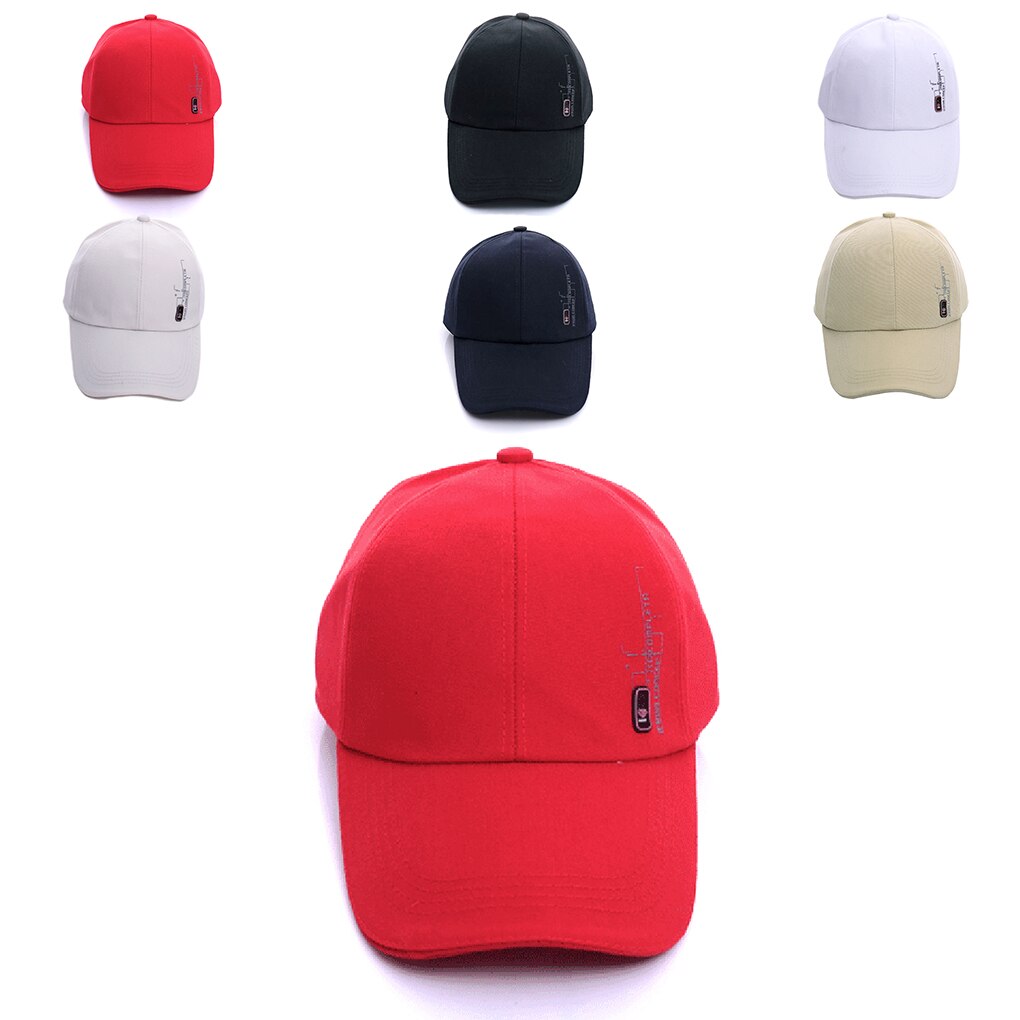 Men Baseball Cap Badge Solid Color Outdoor Adjusta... – Vicedeal