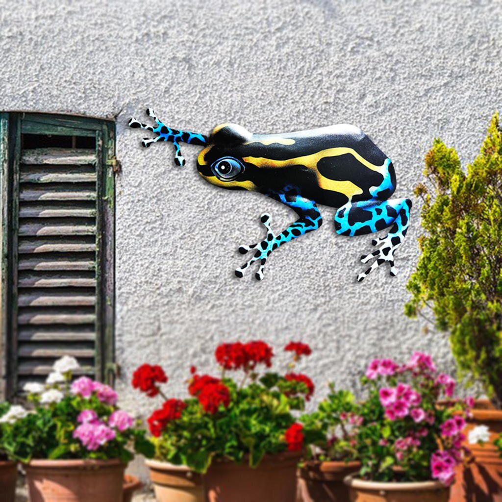 Frog Colorful Hanging Artwork Metal Anti-rust Easy... – Grandado