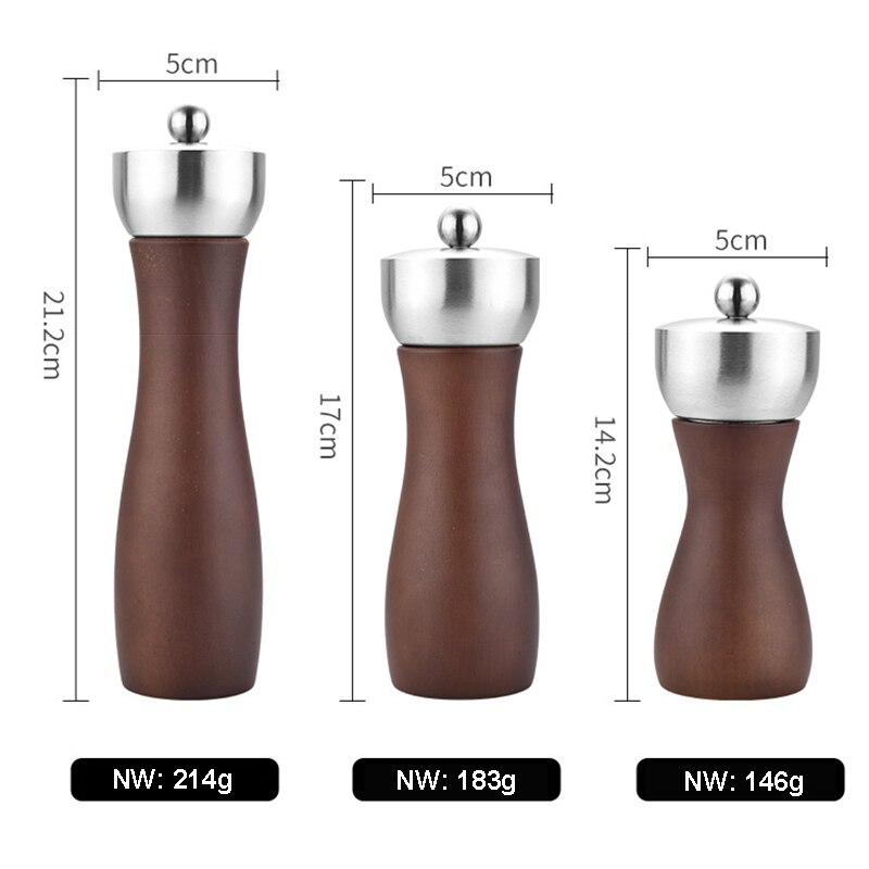 Wood Salt and Pepper Grinder with Ceramic Core, 5/... – Grandado