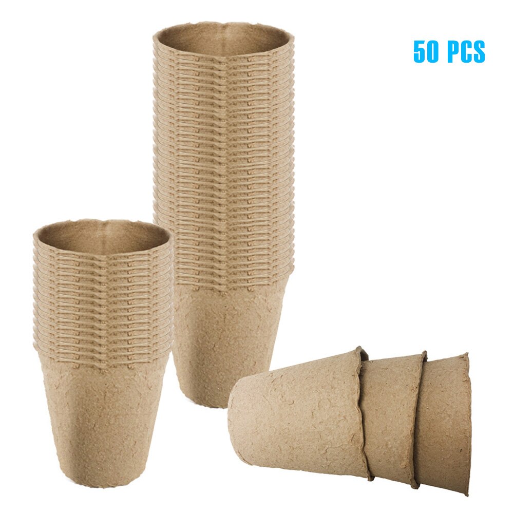 10/50/100 Pcs Peat Pots Pulp Flower Pot Nursery Pl... – Grandado