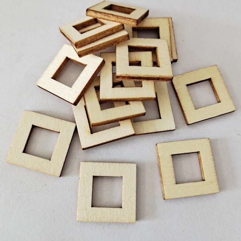 100pcs Unfinished Squares Blank Wooden Pieces Wood... – Vicedeal