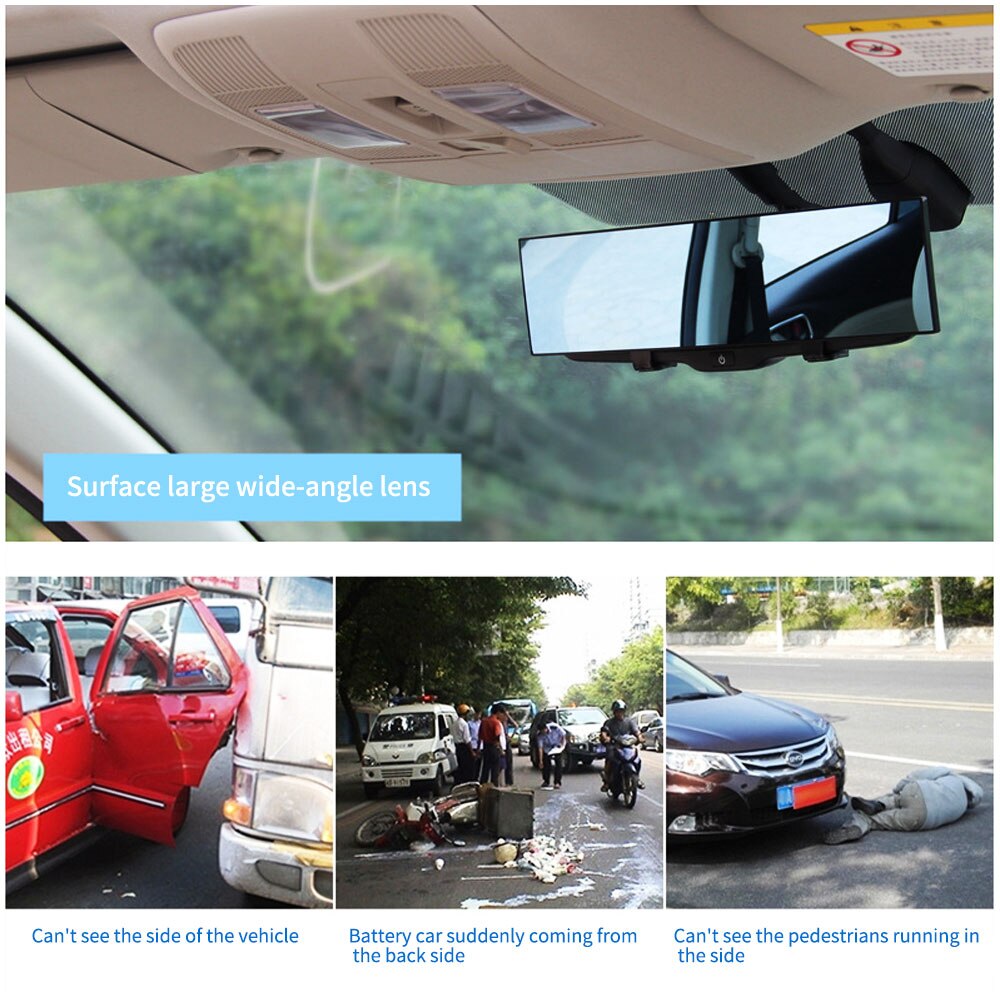 1PC 300mmX65mm Curved Rear View Mirror Universal W... – Grandado