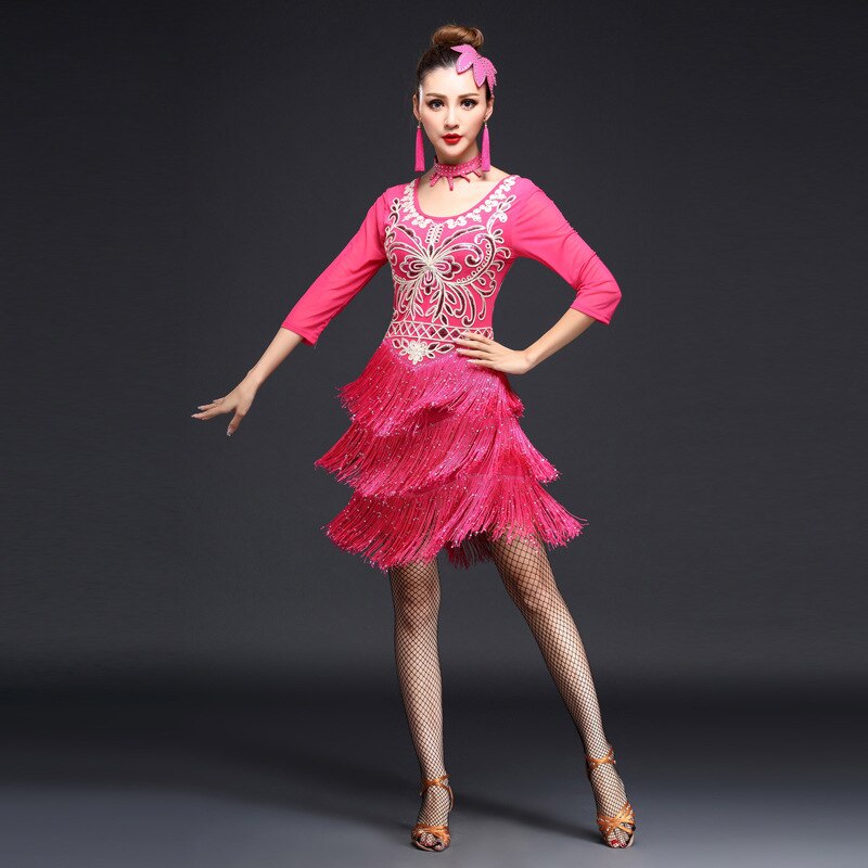 Women Competition Dance Clothes Sequins Costume Se... – Grandado