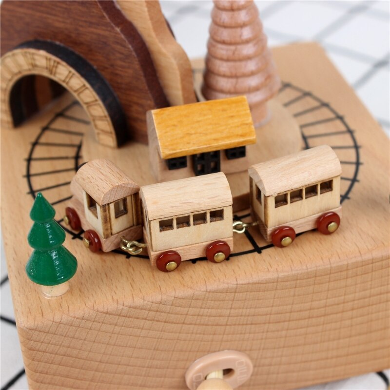 Advanced Wooden Craft Music Box-Train Passing the ... – Vicedeal