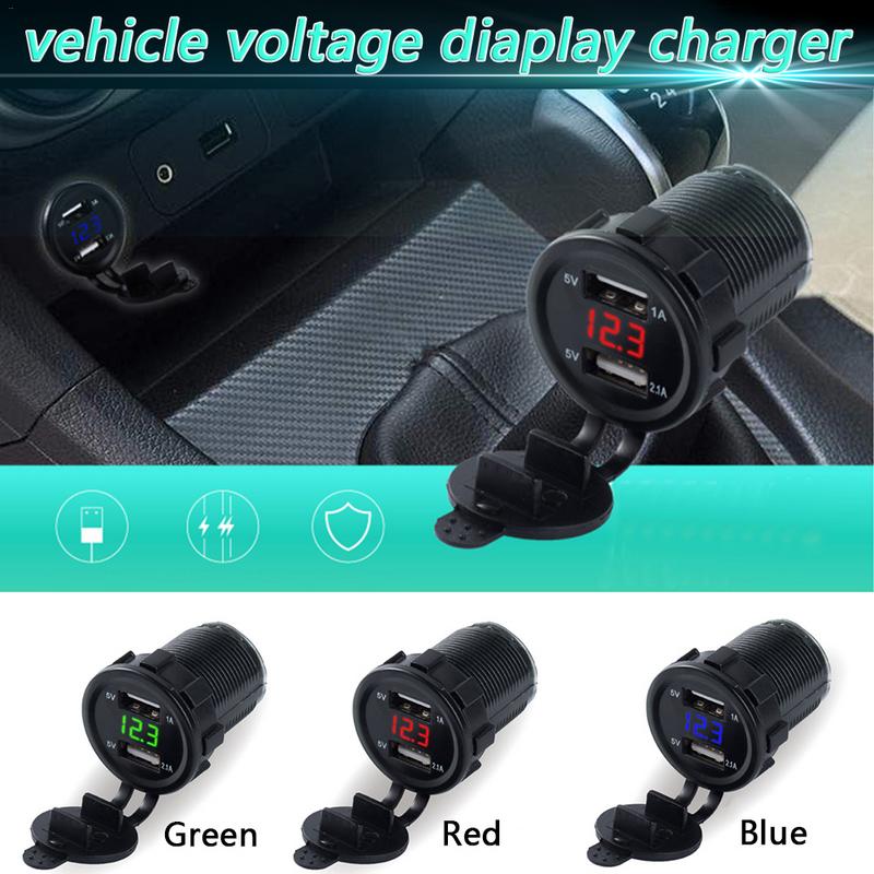 12v-24v dobbelt usb biloplader bil cigarettænder s... – Grandado
