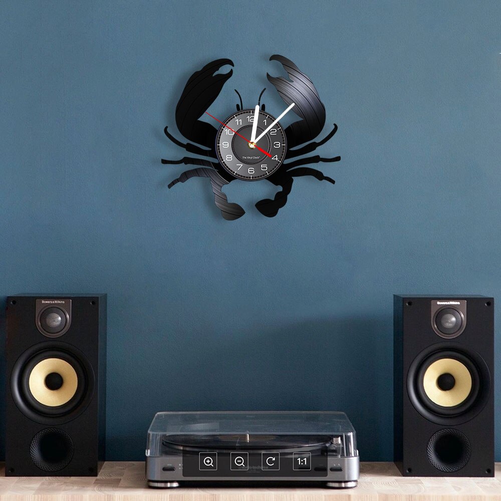 Sea Animal Beach Crab Wall Art Wall Clock Seafood ... – Grandado