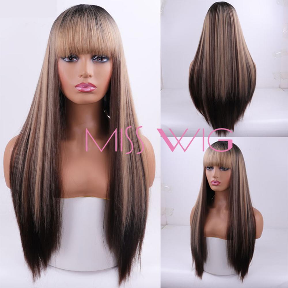 MISS WIG-Peluca de pelo largo sintético para mujer... – Vicedeal