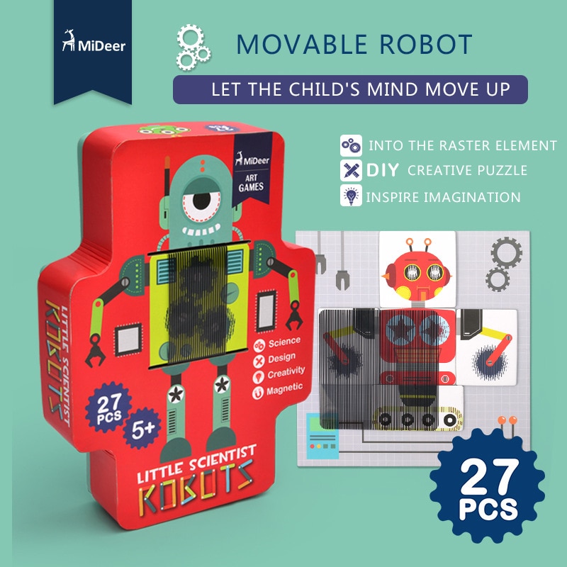 Mideer Children Movable Robot Paper Puzzle Raster ... – Grandado