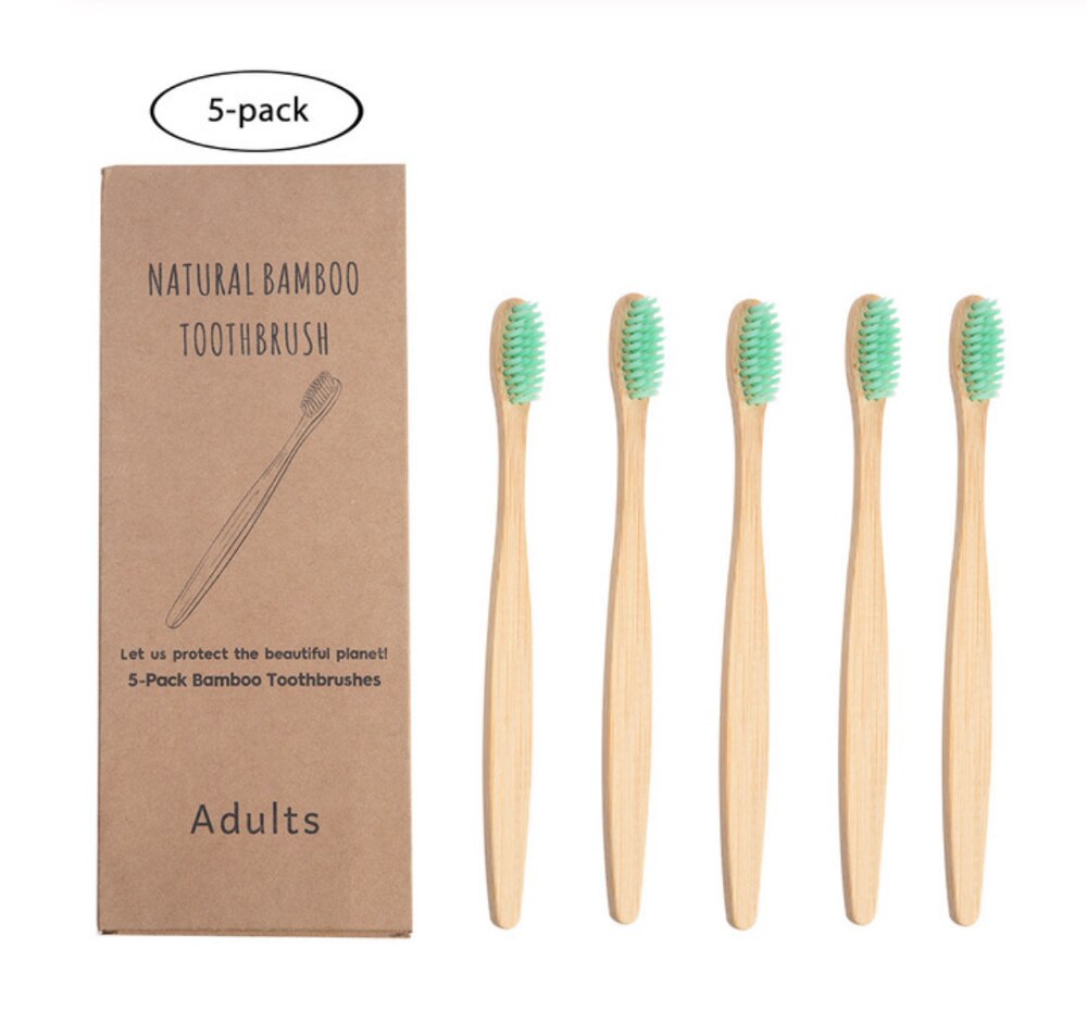 Toothbrush bamboo toothbrush rainbow degradable so... – Grandado