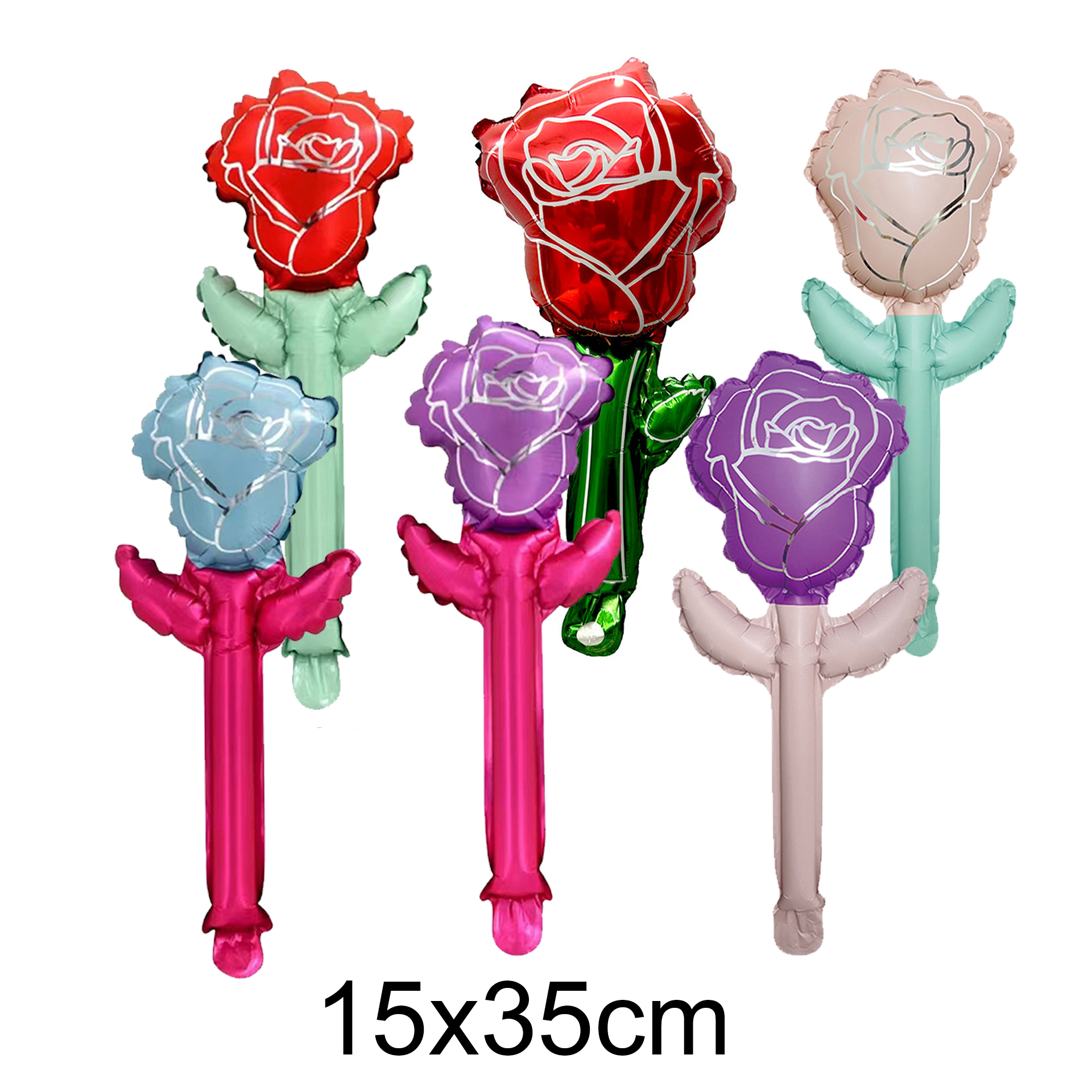 10pcs Mini Rose Flower Balloons Rose Shaped Balloo... – Grandado